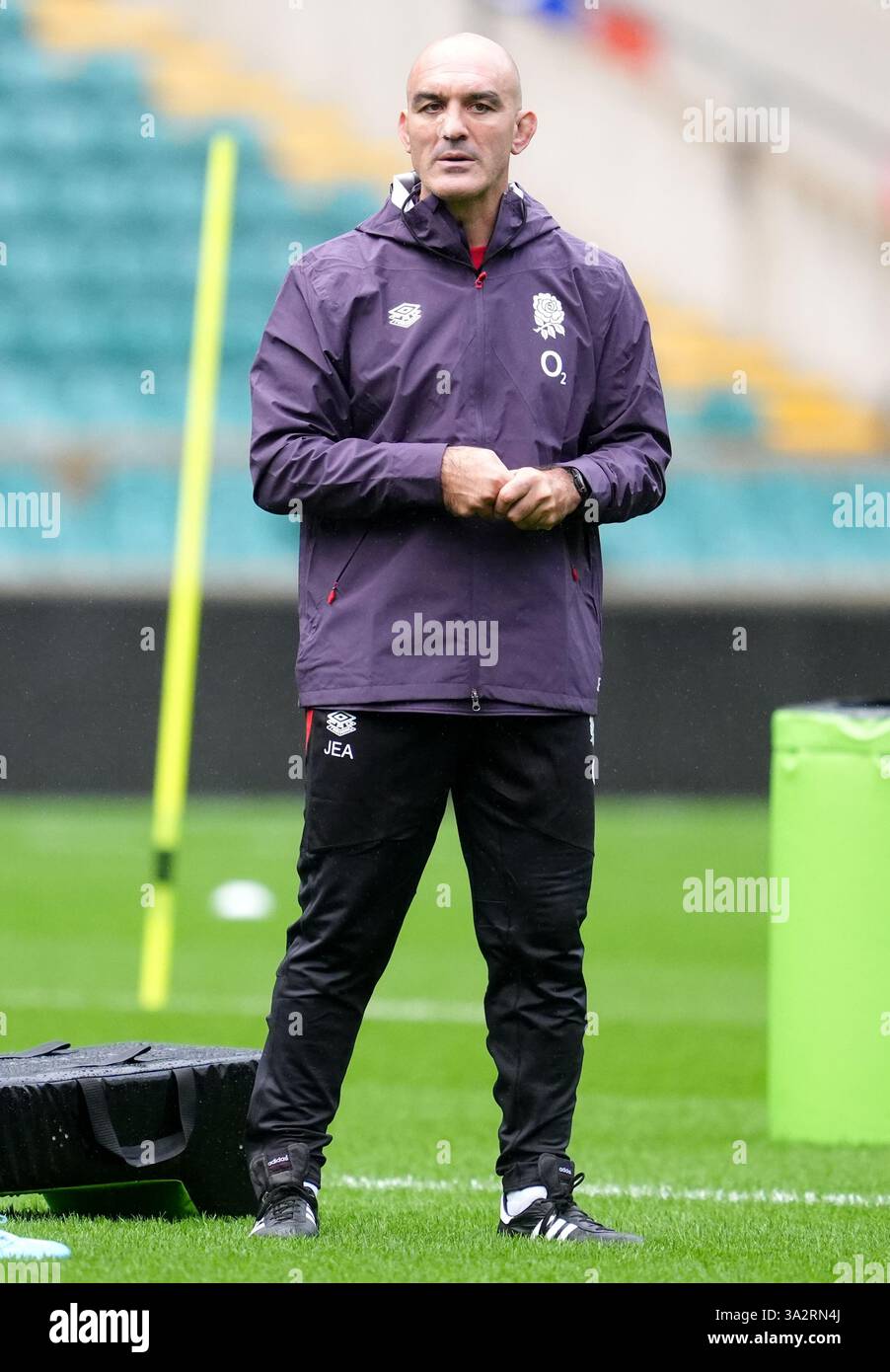 England defence coach Joe el-Abd during a training session at the ...