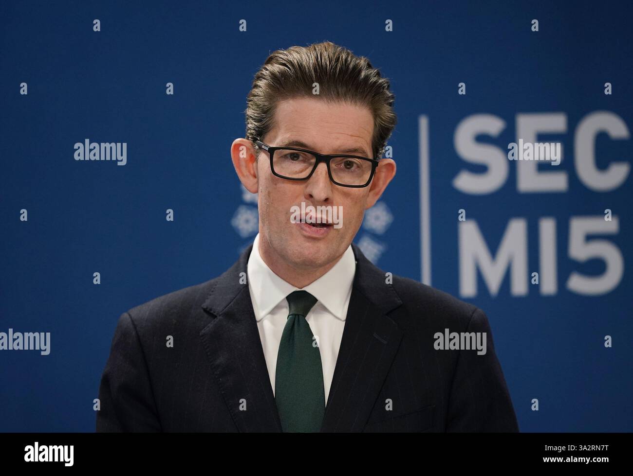 EMBARGOED TO 1300 TUESDAY OCTOBER 8 Ken McCallum, Director General of MI5, delivers the annual ...