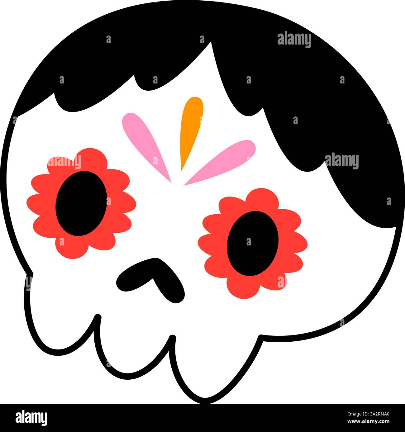 Sugar Skull Vector Cartoon Colored Clipart Stock Vector Image & Art - Alamy