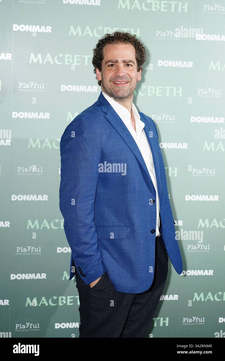 Max Webster attends the West End opening night of Macbeth at the Harold ...