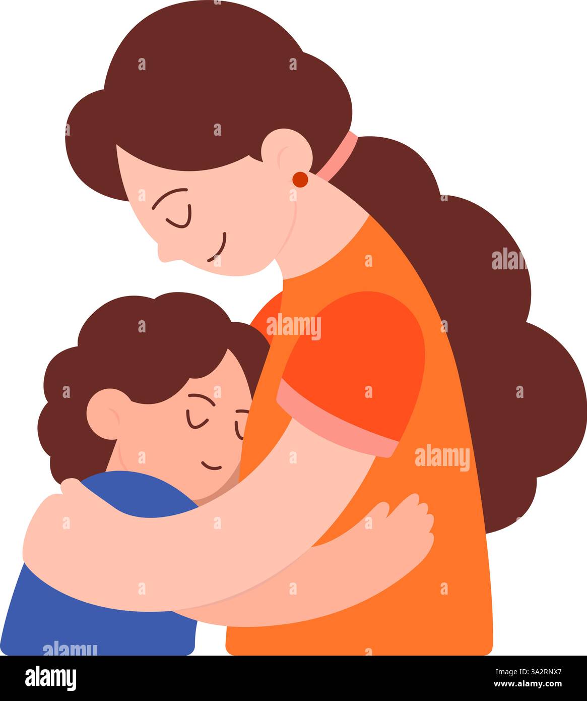 Mother Hugging Child Vector Cartoon Clipart Stock Vector Image & Art ...