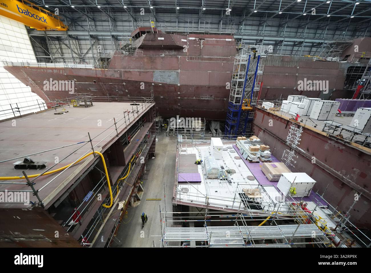 Construction work continues on HMS Venturer(top) and HMS Active in the ...