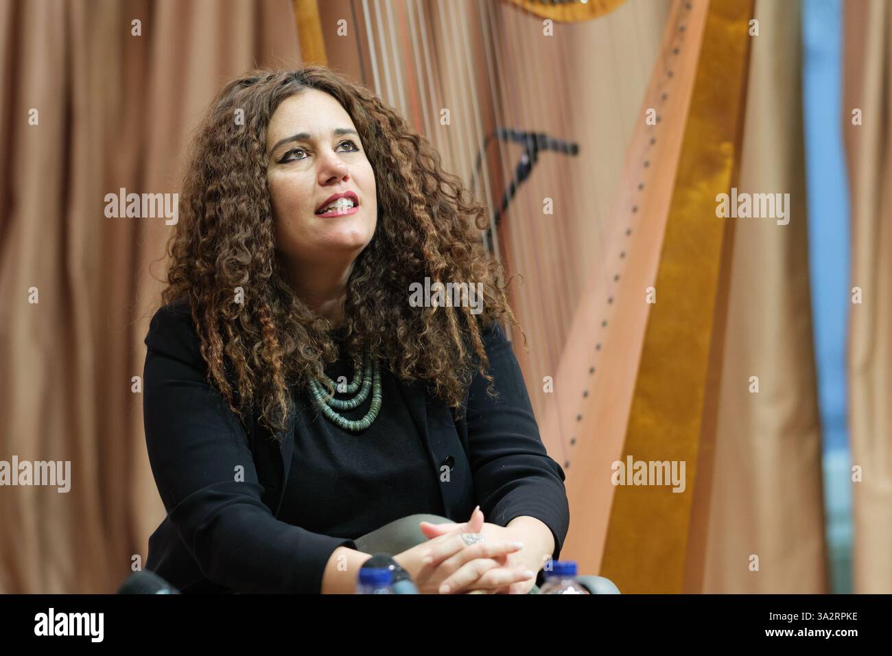 Artist Ana Crisman performs in Madrid, March 13, 2025, Spain. (Photo by ...