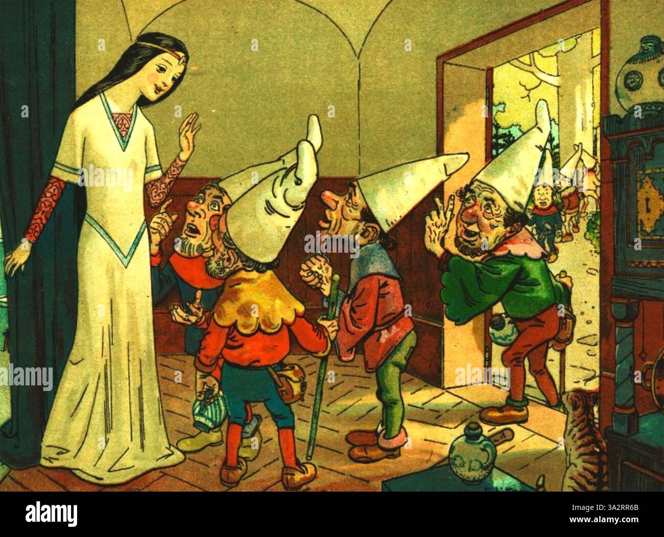 SNOW WHITE is left in charge as the Dwarves go off to work. A 1905 ...