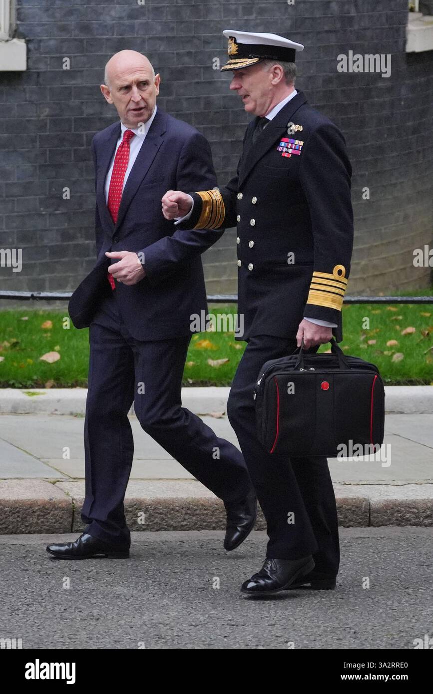 Defence Secretary John Healey (left) and Chief of the Defence Staff ...