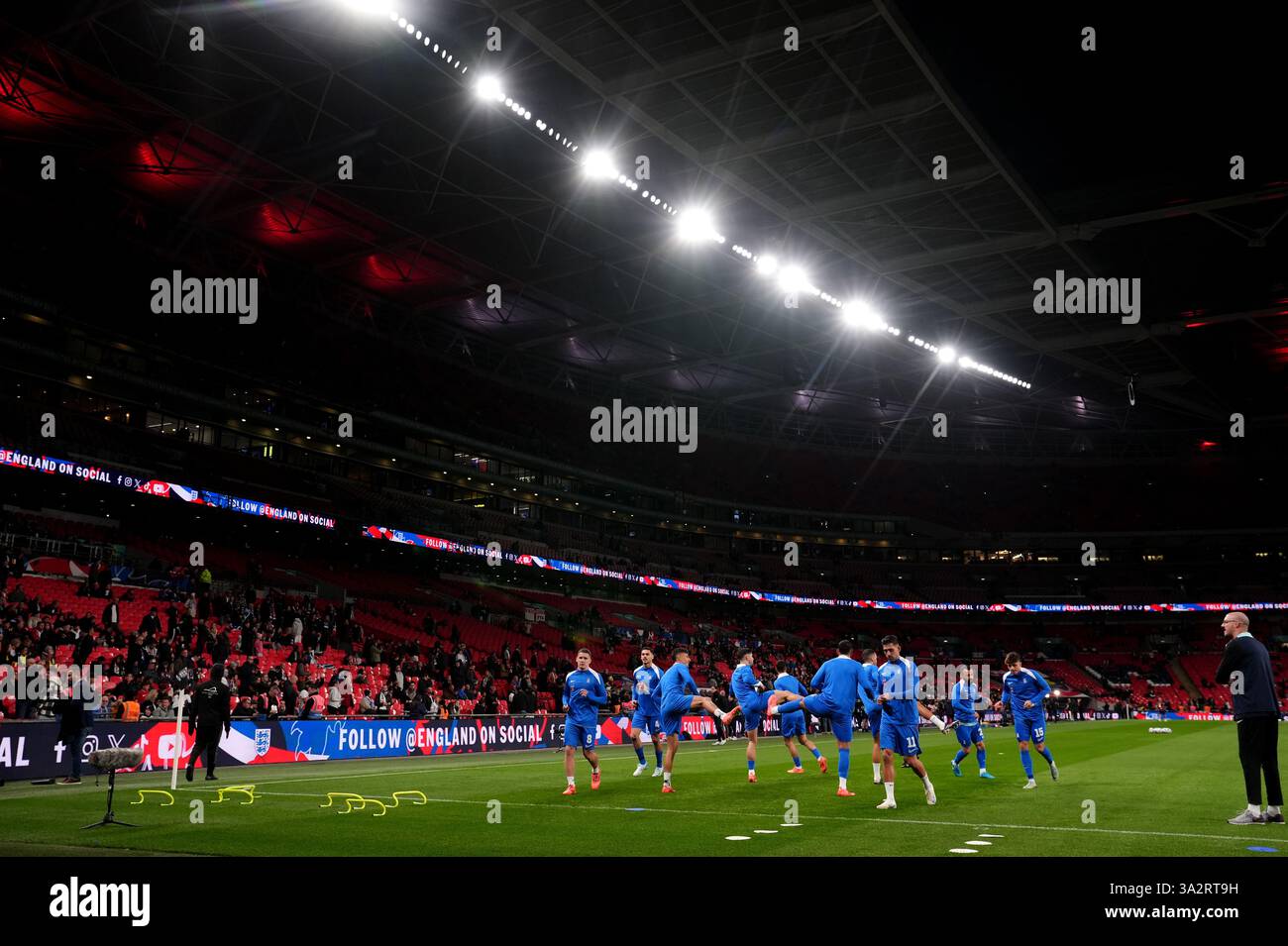 Greece players warming up before the UEFA Nations League Group B2 match ...