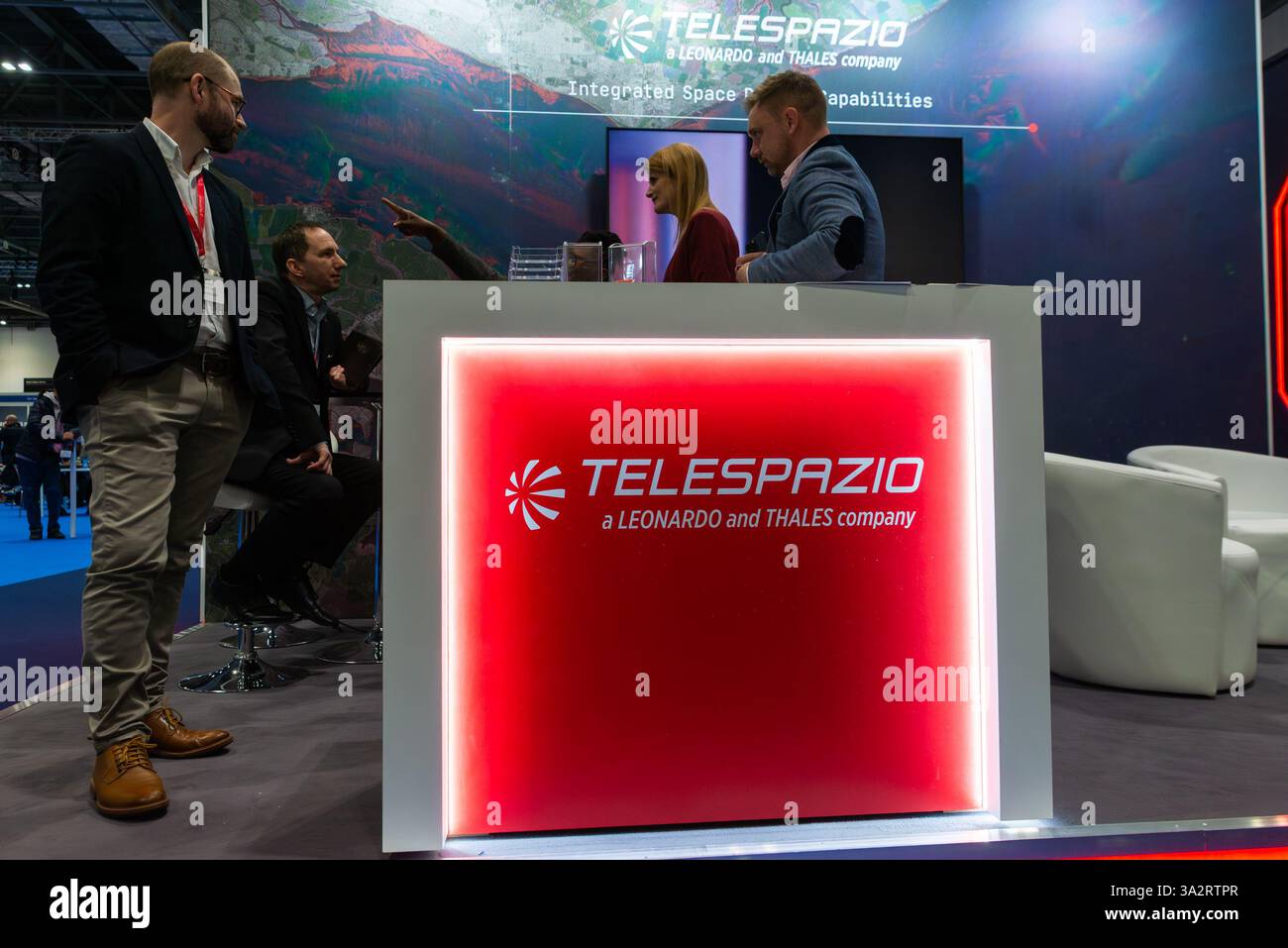 Telespazio stand at Space-Comm Expo in ExCeL London, UK. A joint ...
