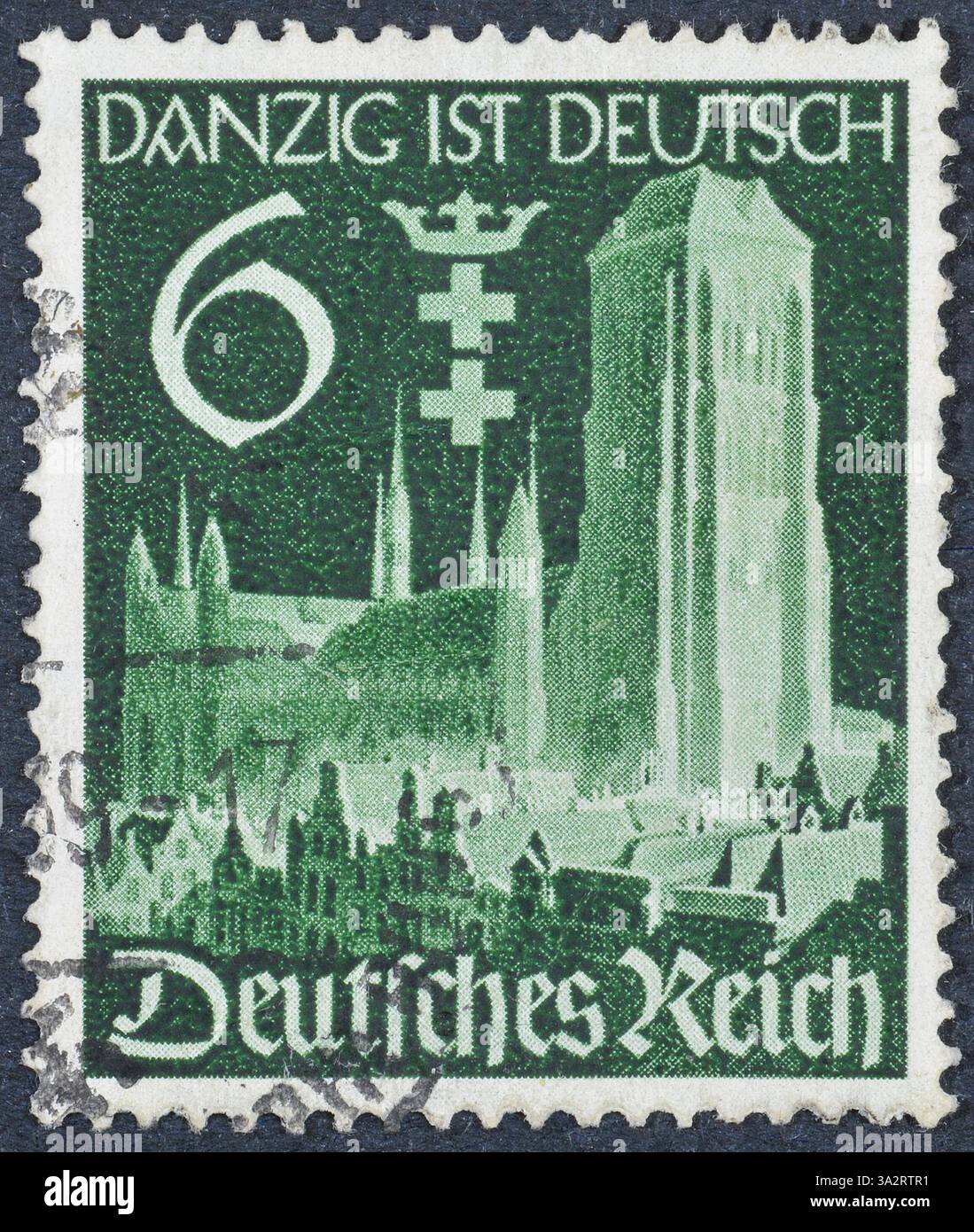 Cancelled postage stamp printed by Germany, Realm, that shows ...