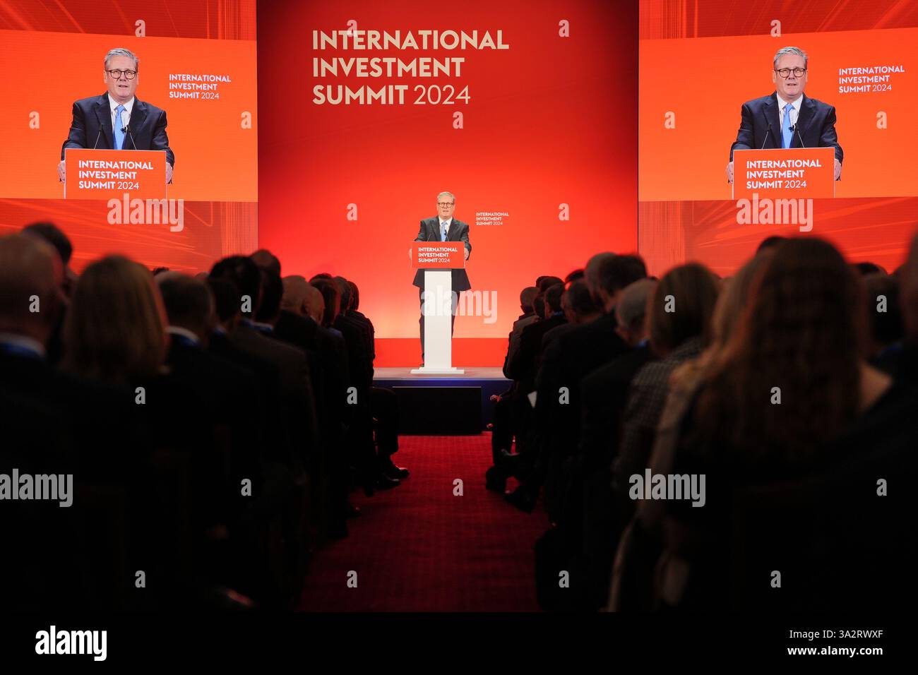 Prime Minister Sir Keir Starmer speaks during the International Investment Summit in London, as ...