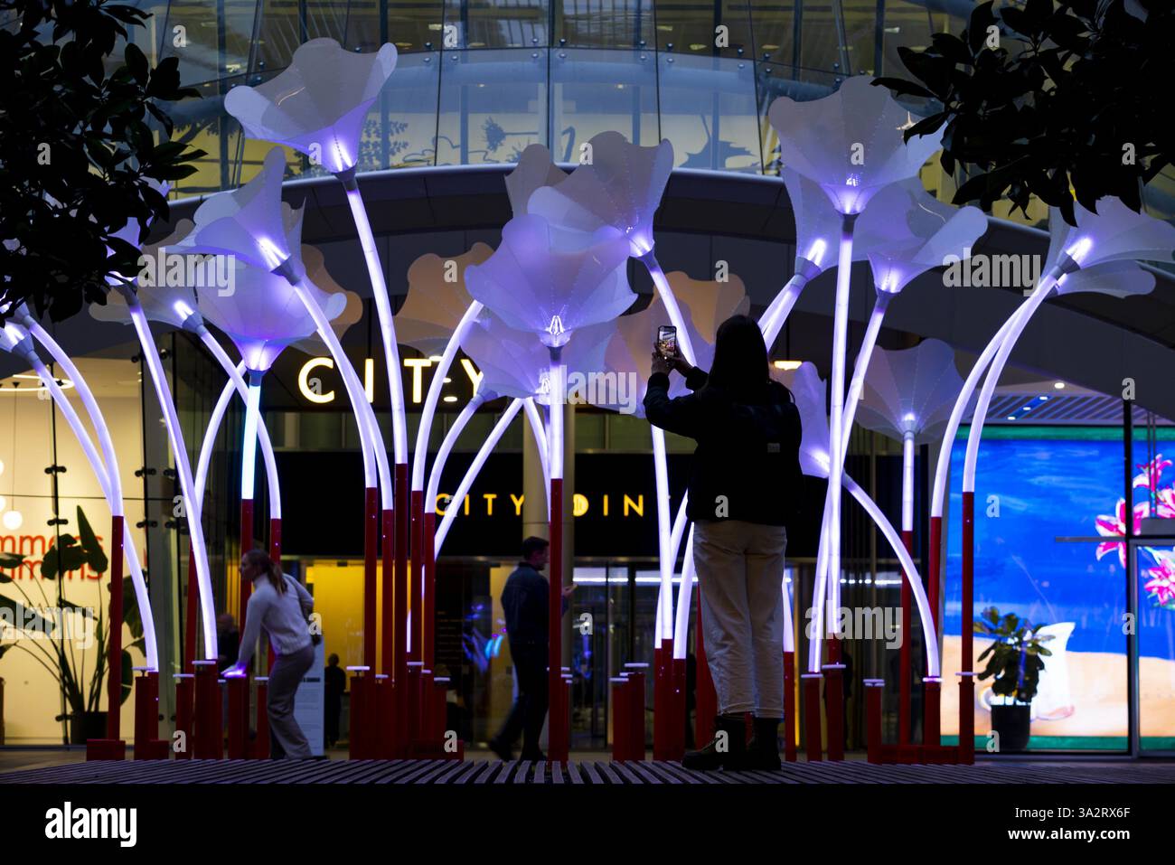 EDITORIAL USE ONLY General views of 'Trumpet Flowers', by Sydney-based ...