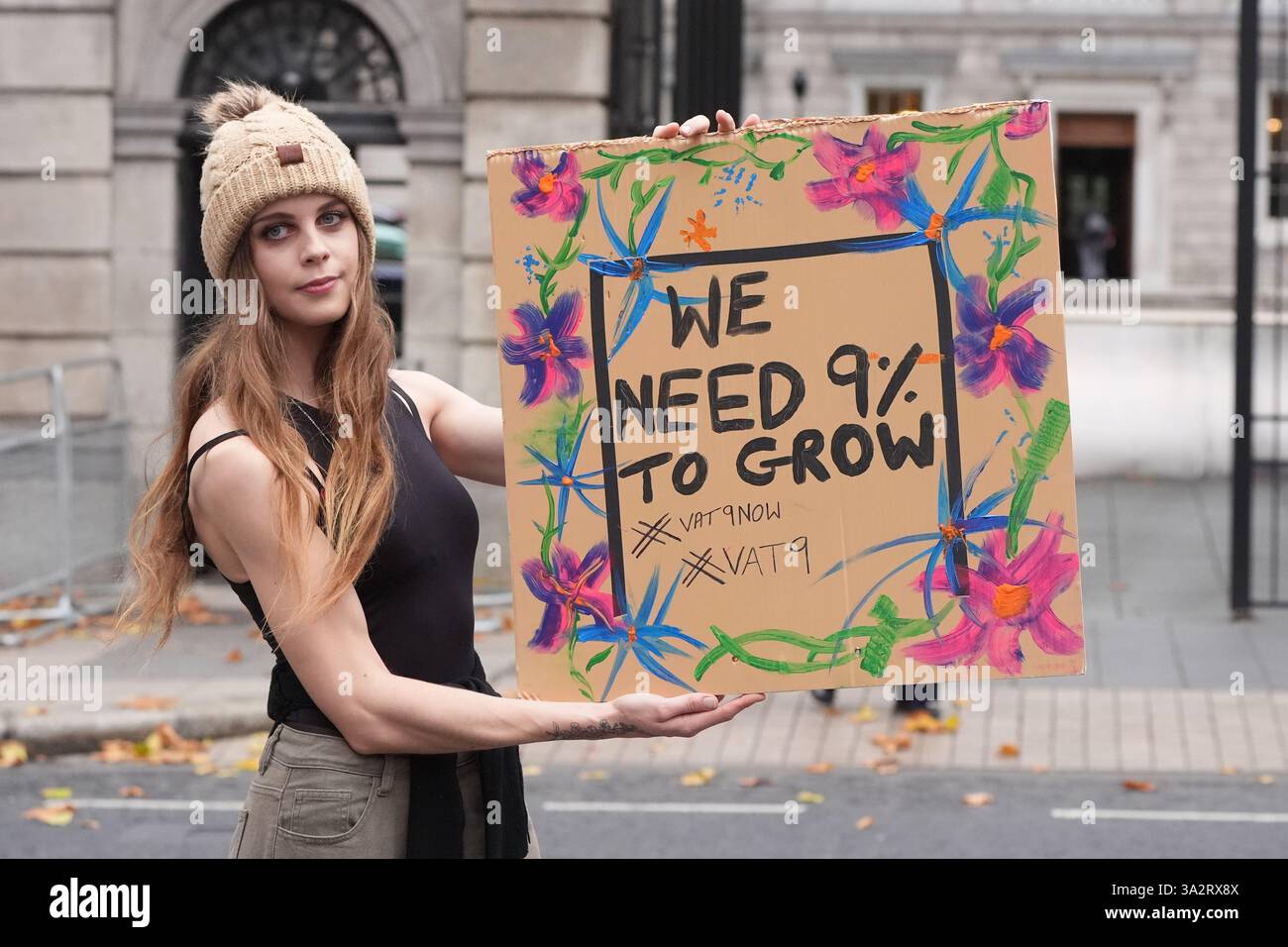 Chef Nicole Whitaker takes part in a protest outside Leinster House ...