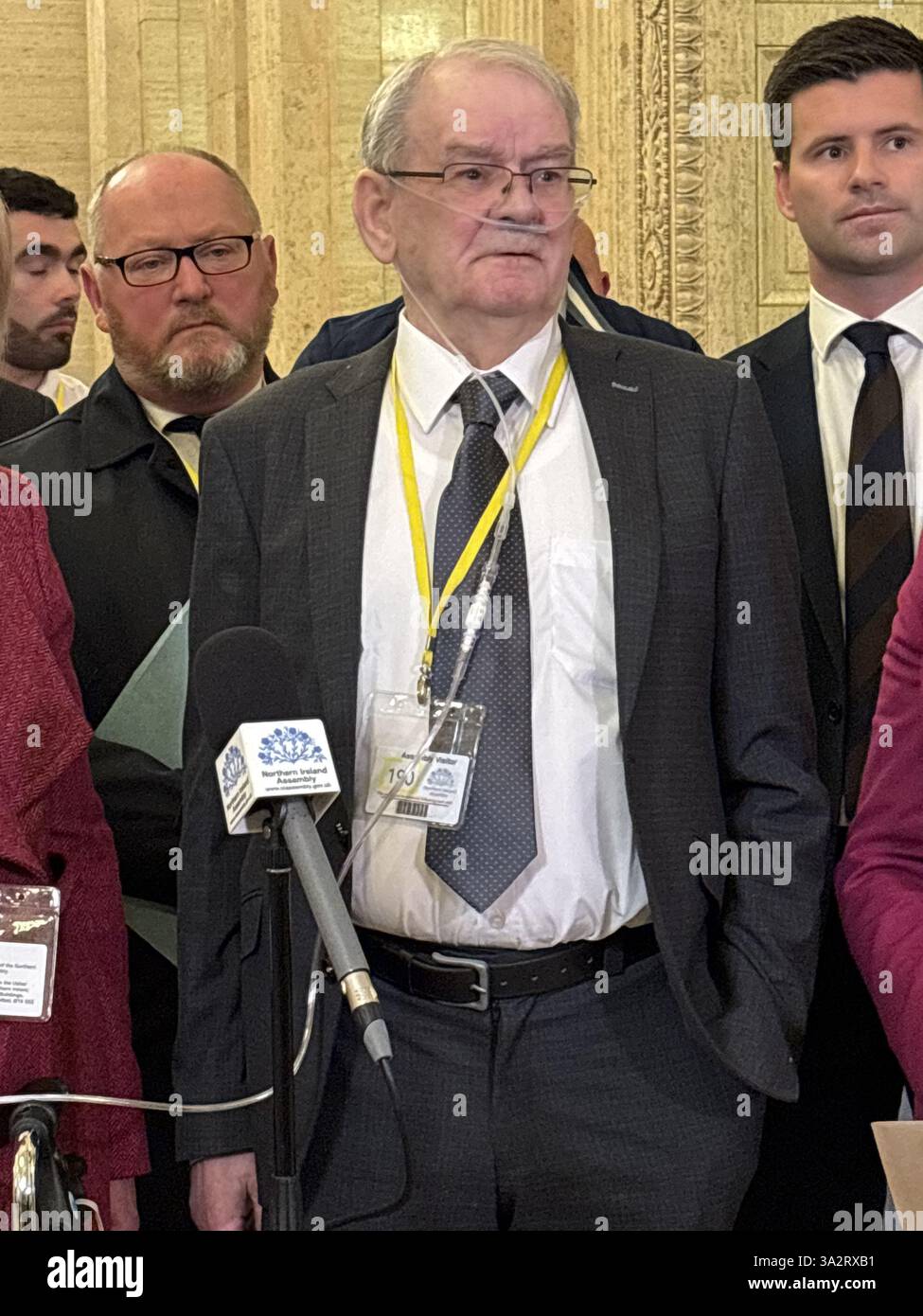 Kingsmill Massacre survivor Alan Black speaks to the media in the Great Hall at Parliament ...