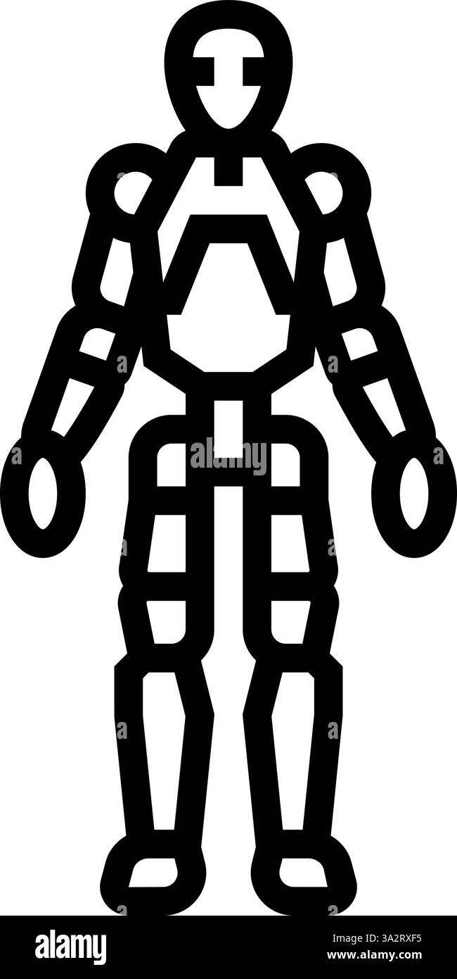 humanoid robot social robotics line icon vector illustration Stock ...