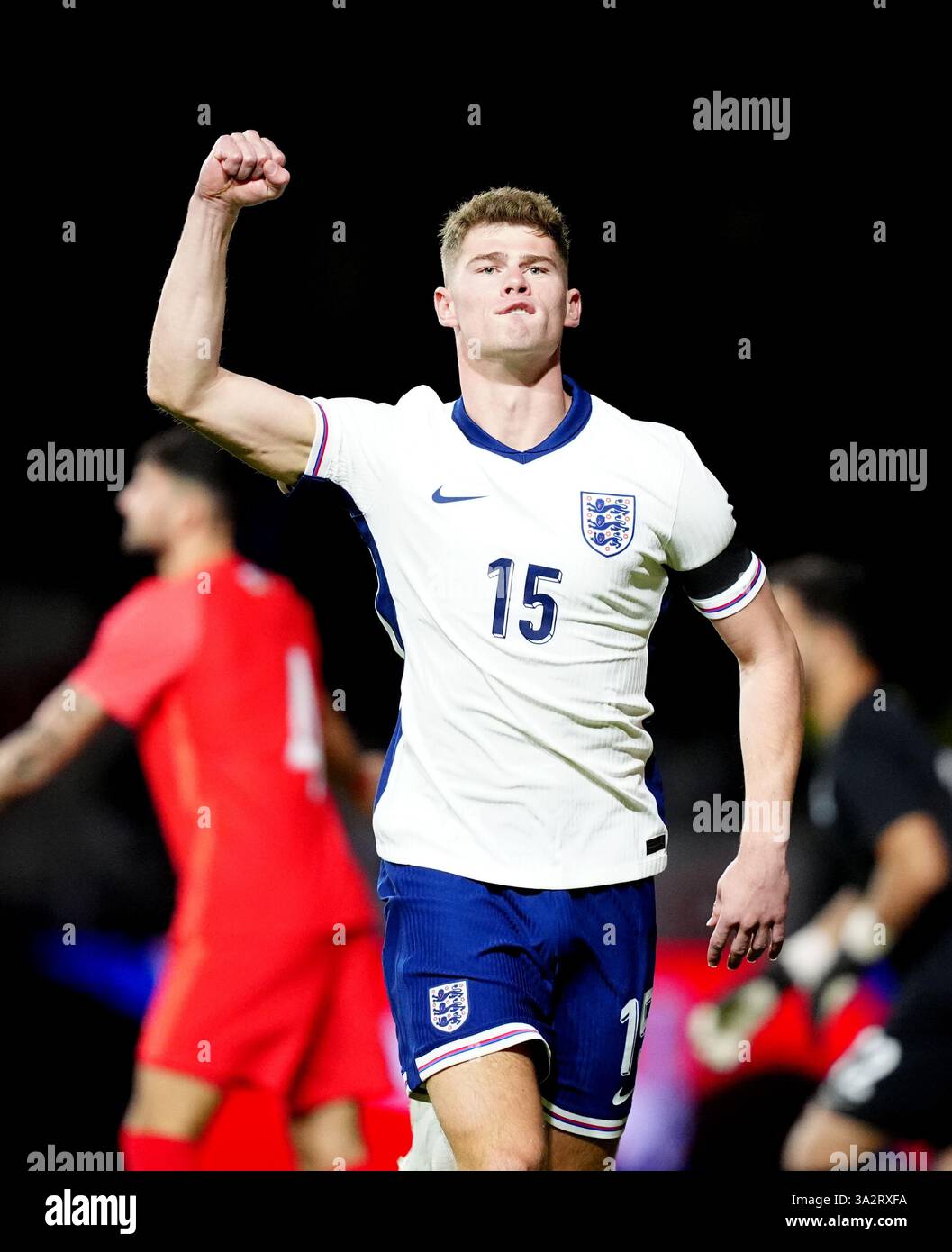 England's Charlie Cresswell celebrates scoring their side's first goal ...