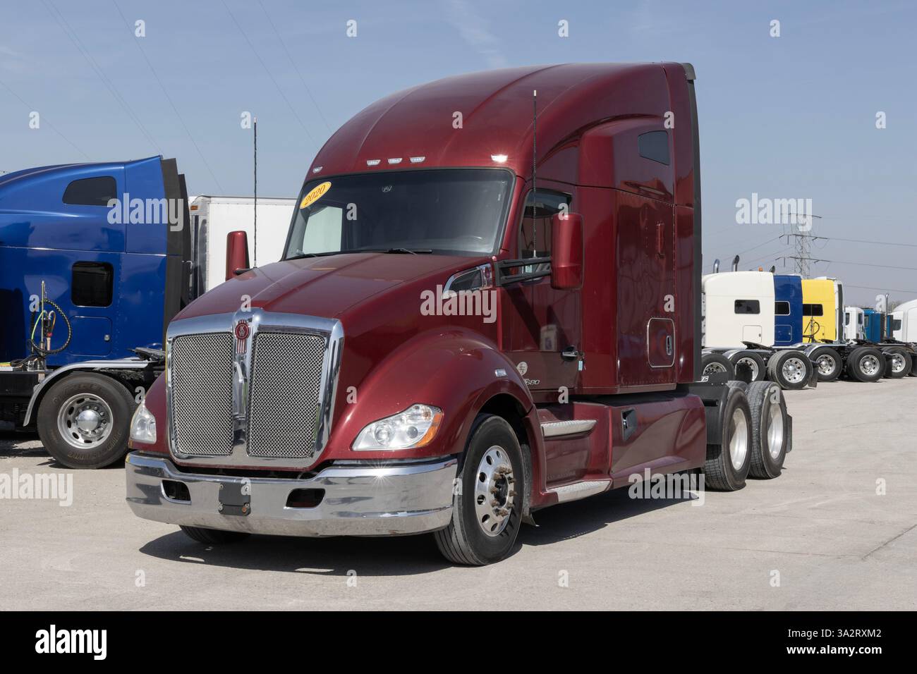 Indianapolis - March 12, 2025: Kenworth Semi Tractor Trailer Big Rig ...