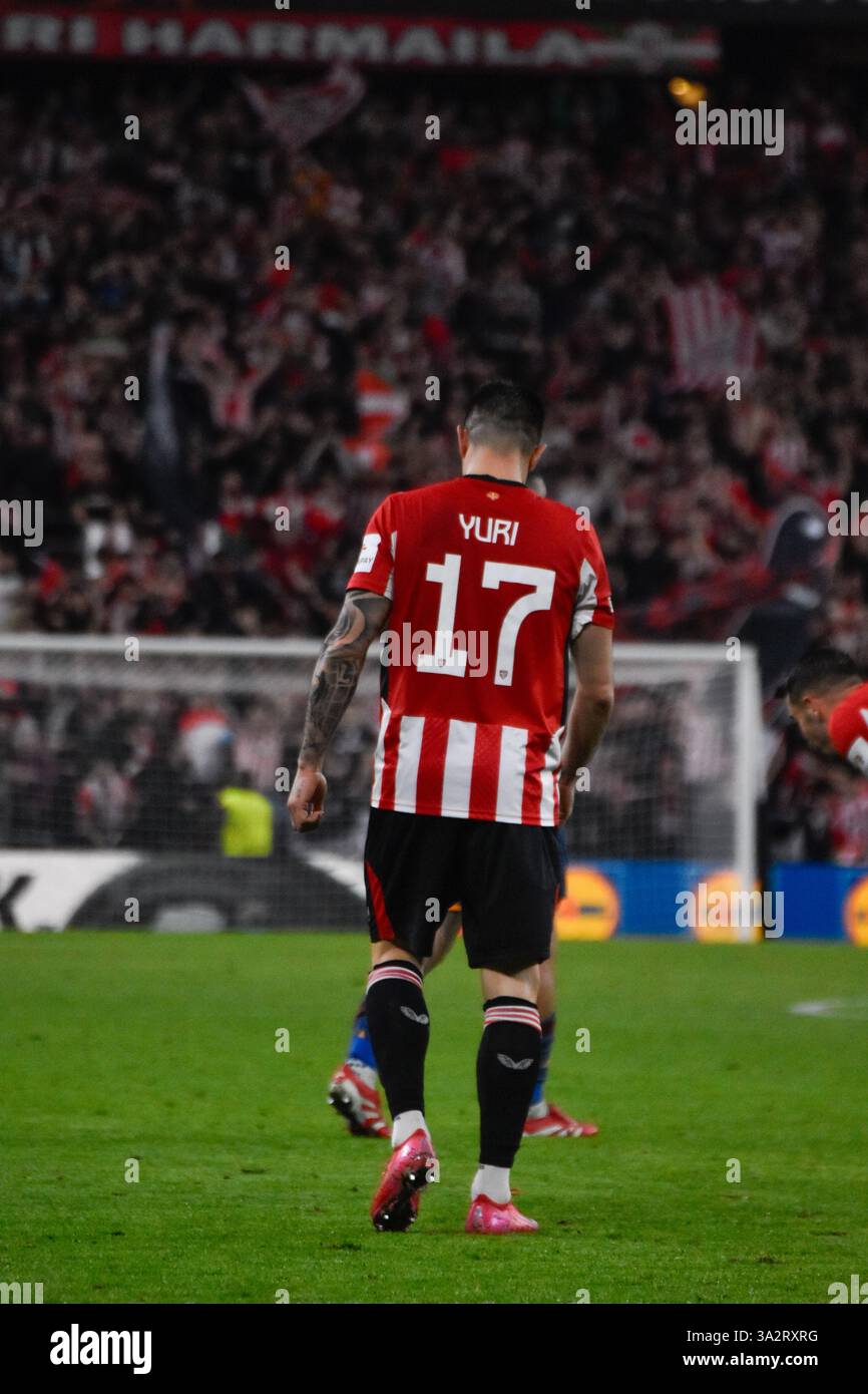 Bilbao, Spain, March 13, 2025: Yuri Berchiche (17) of athletic 2024-25 ...