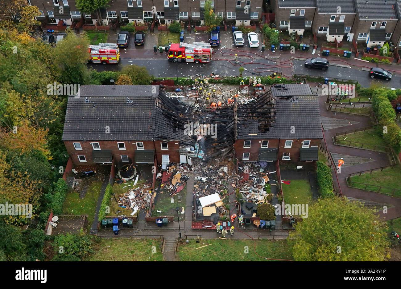 The scene at Violet Close in Benwell, Newcastle-Upon-Tyne, after three ...