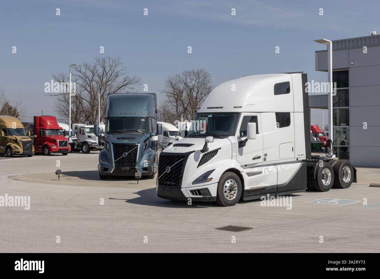 Indianapolis - March 12, 2025: Volvo Trucks VNL 860 and VNL 660 display ...