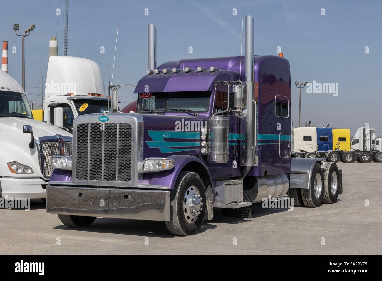 Indianapolis - March 12, 2025: Peterbilt Semi Tractor Trailer Trucks ...