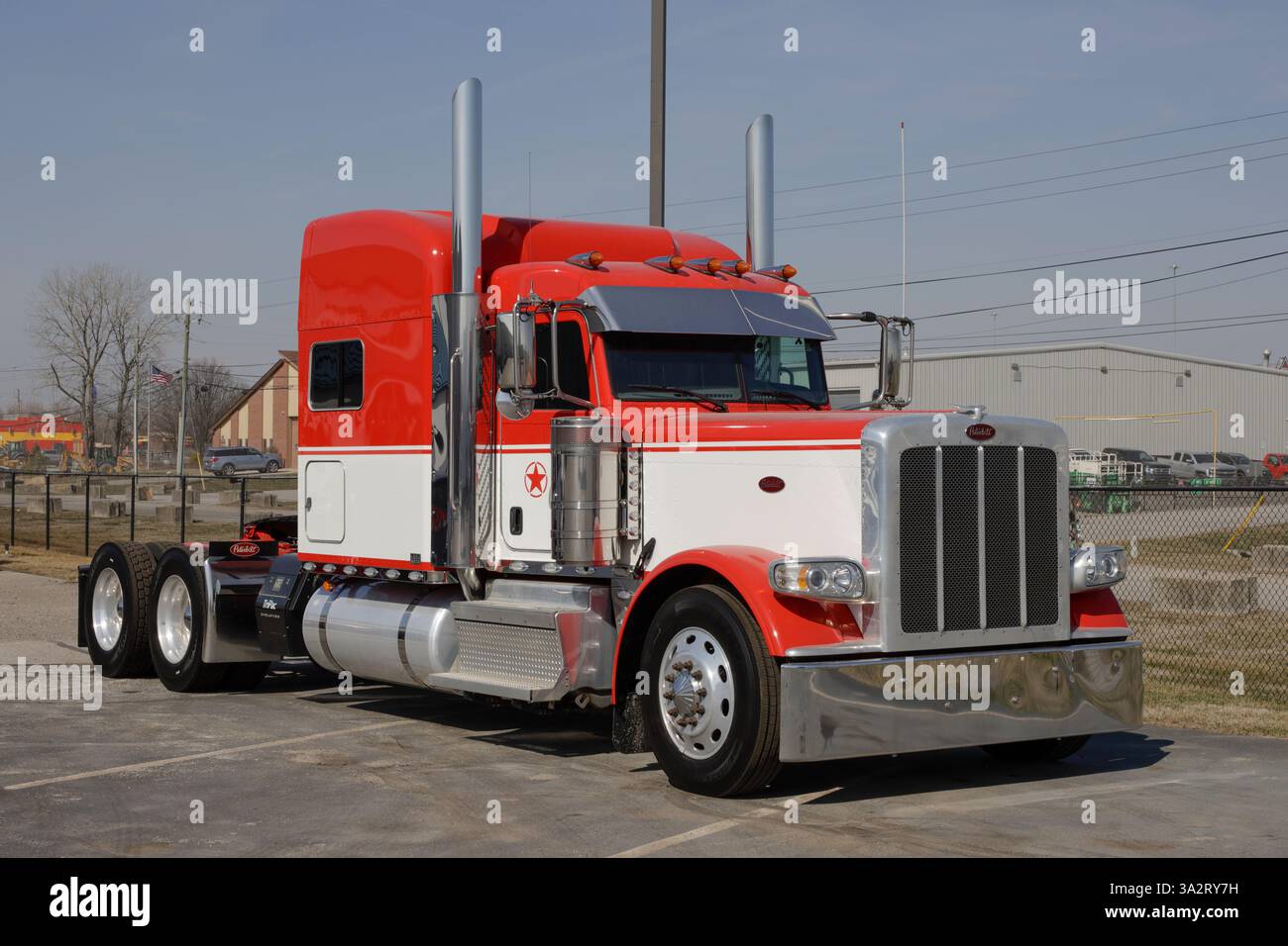 Indianapolis - March 12, 2025: Peterbilt Semi Tractor Trailer Trucks ...