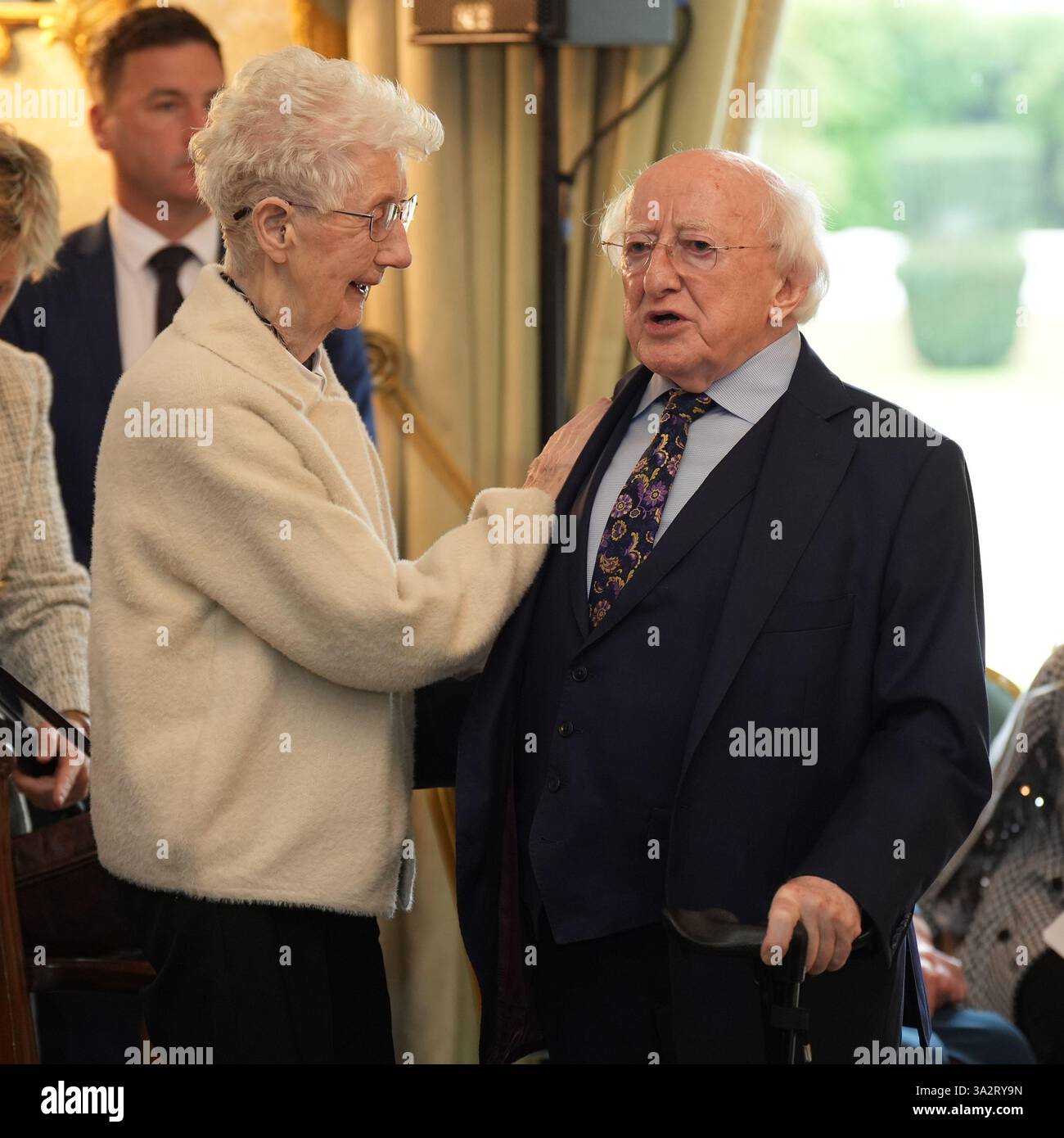 President of Ireland Michael D Higgins and Bridget McDermott during a ...
