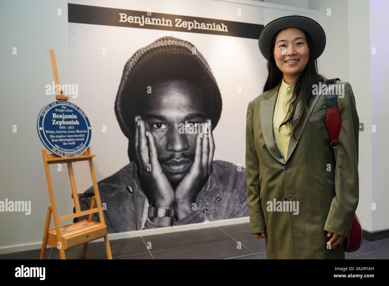Qian Zephaniah, wife of Benjamin Zephaniah at a ceremony for the ...