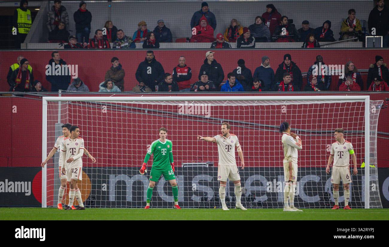 Leverkusen, Germany. 11th Mar 2025. Jamal Musiala (FCB) Jonas Urbig ...