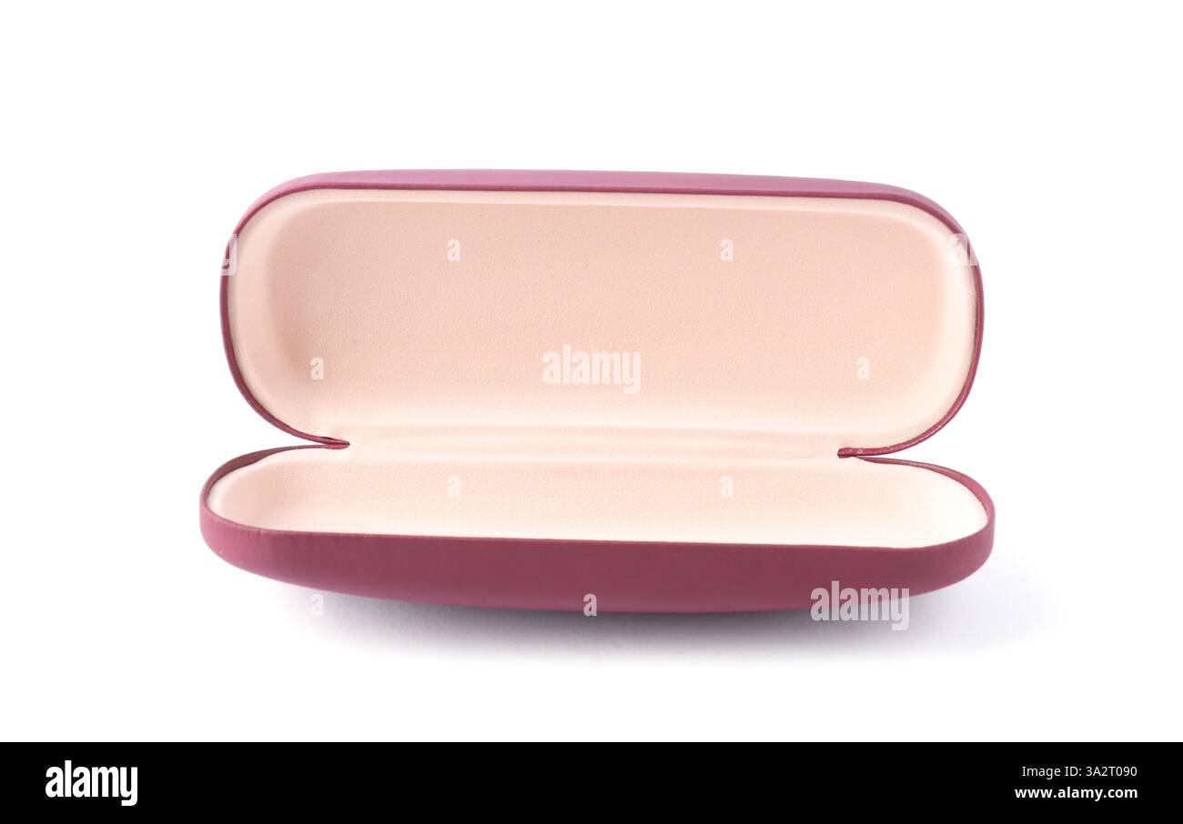 One open glasses case isolated on white Stock Photo - Alamy