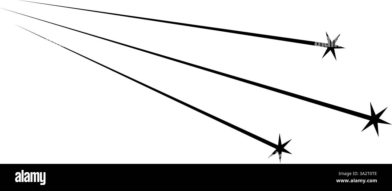Falling star shape. Comet trail icon. Abstract shooting star. Cosmos ...
