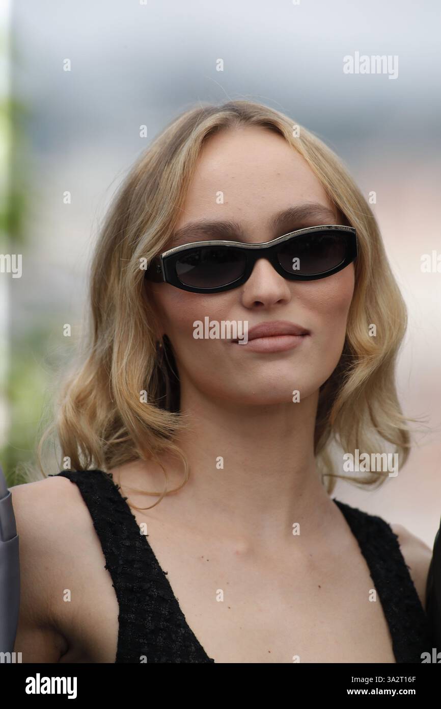 CANNES, FRANCE - MAY 23: Lily-Rose Depp attends "The Idol" photocall at the 76th annual Cannes ...