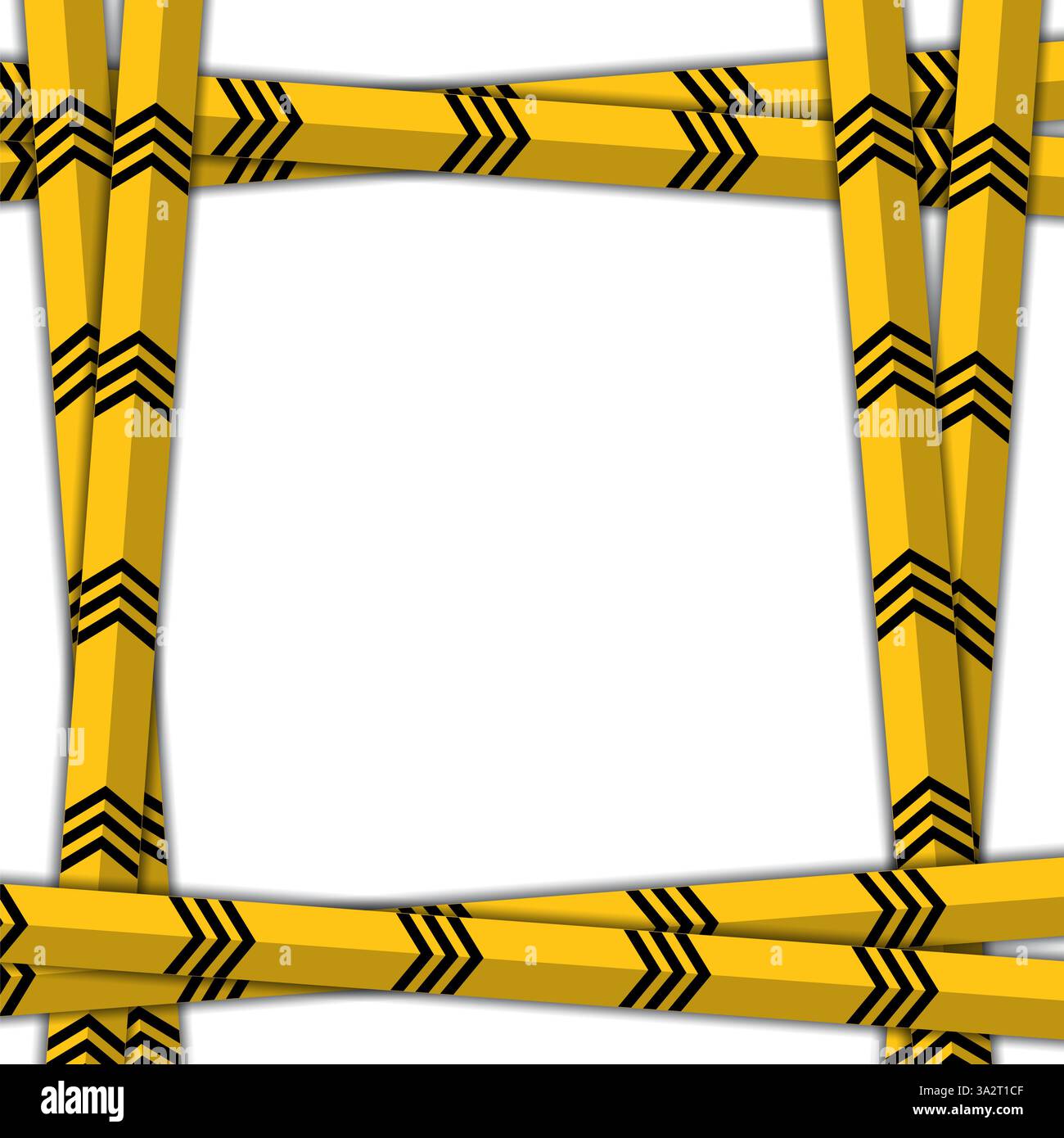 Warning Tapes Set. Yellow and Black Danger Caution Sign. Striped ...