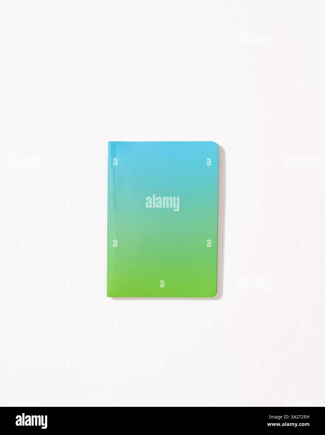 Sketchbook journal book mockup template with blue green gradient on ...