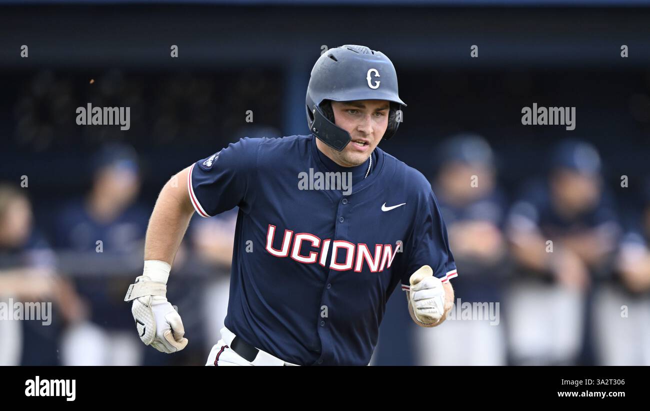 UConn's Maddix Dalena during an NCAA baseball game on Sunday, Feb 23 ...