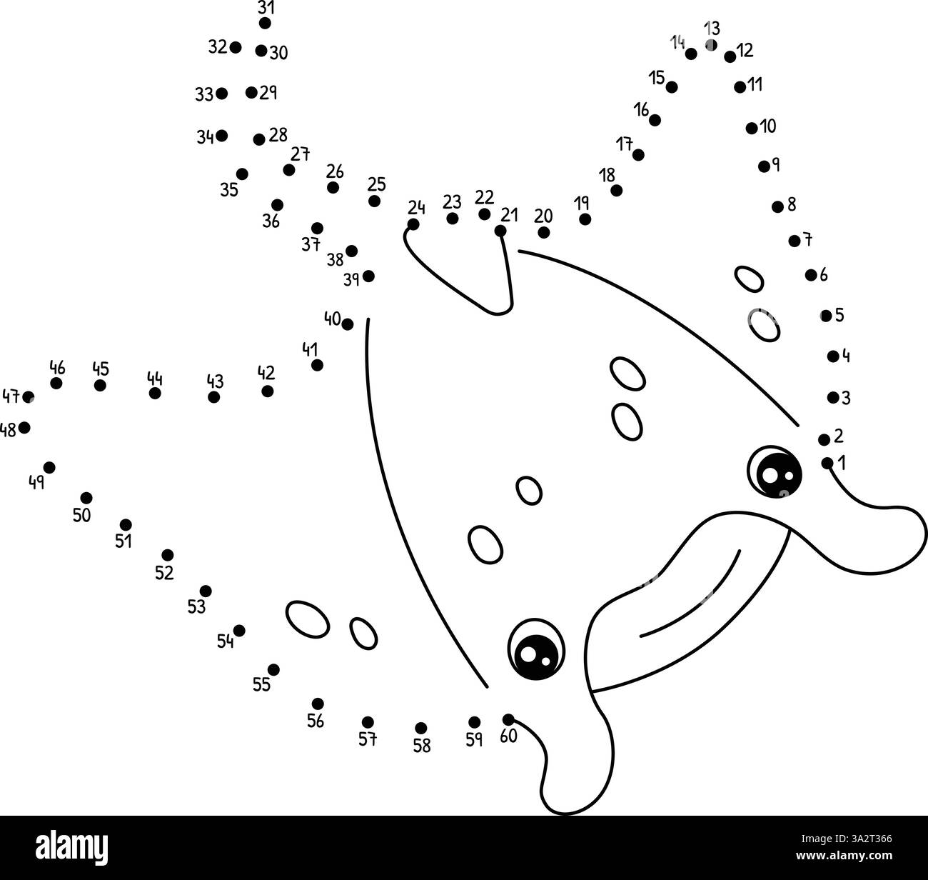 Dot to Dot Manta Ray Animal Isolated Coloring Page Stock Vector Image & Art - Alamy