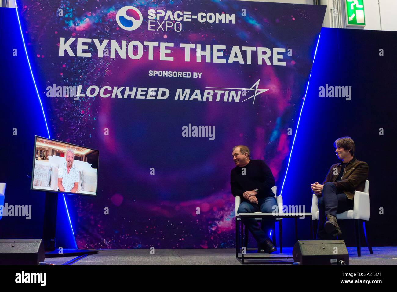Physicist Brian Cox and Will Whitehorn speaking via video link to ...