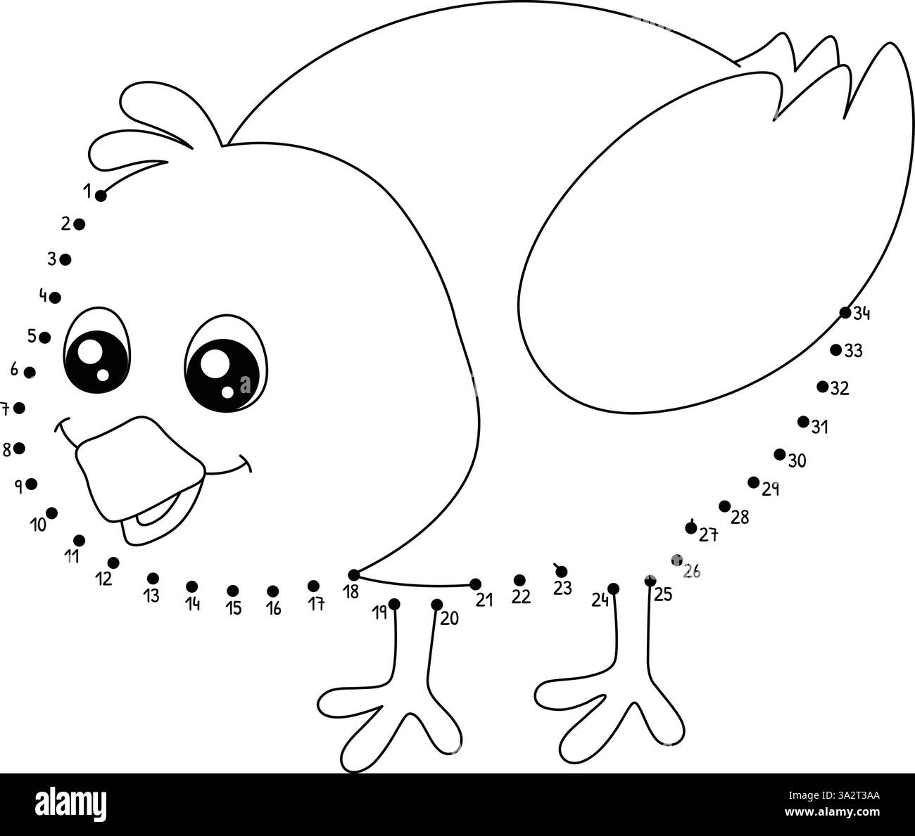 Dot to Dot Chick Farm Animal Isolated Coloring Stock Vector Image & Art - Alamy