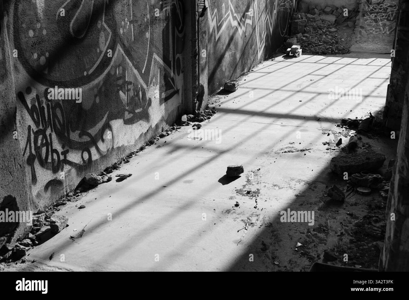 Prague, Czech Republic — July 5, 2023: Empty, abandoned, destroyed and ...