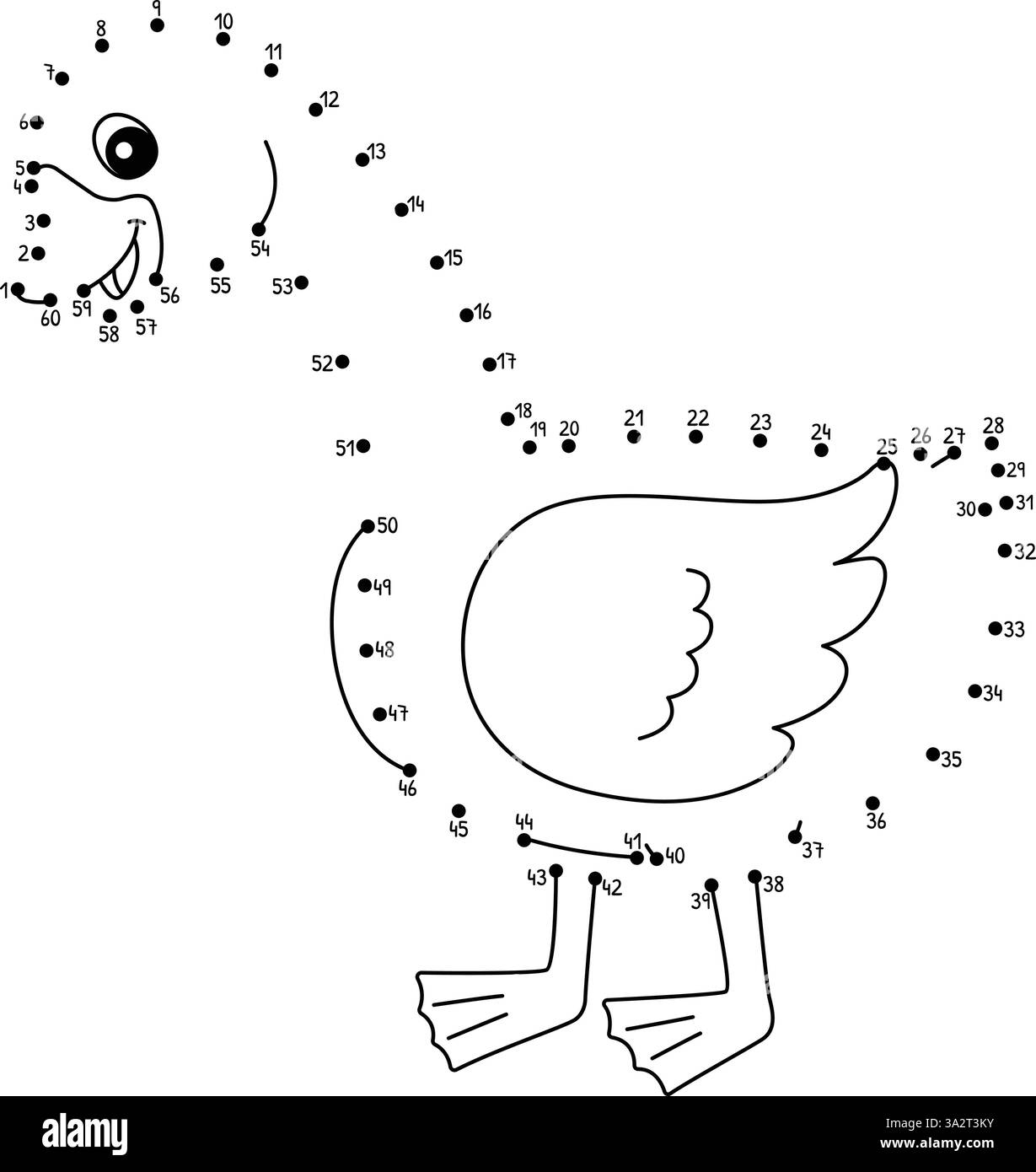 Dot to Dot Goose Farm Animal Isolated Coloring Stock Vector Image & Art - Alamy