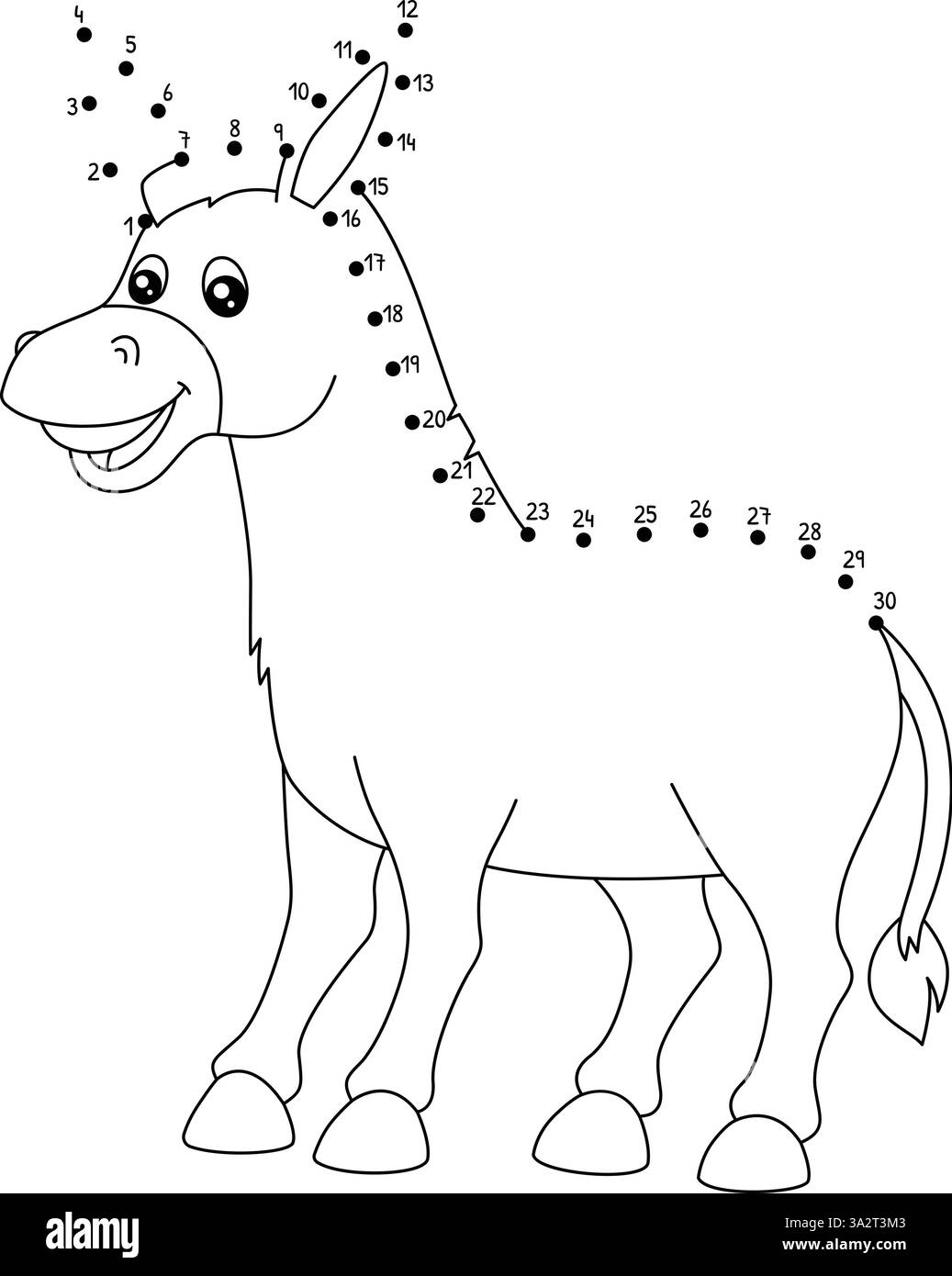 Dot to Dot Donkey Farm Animal Isolated Coloring Stock Vector Image & Art - Alamy