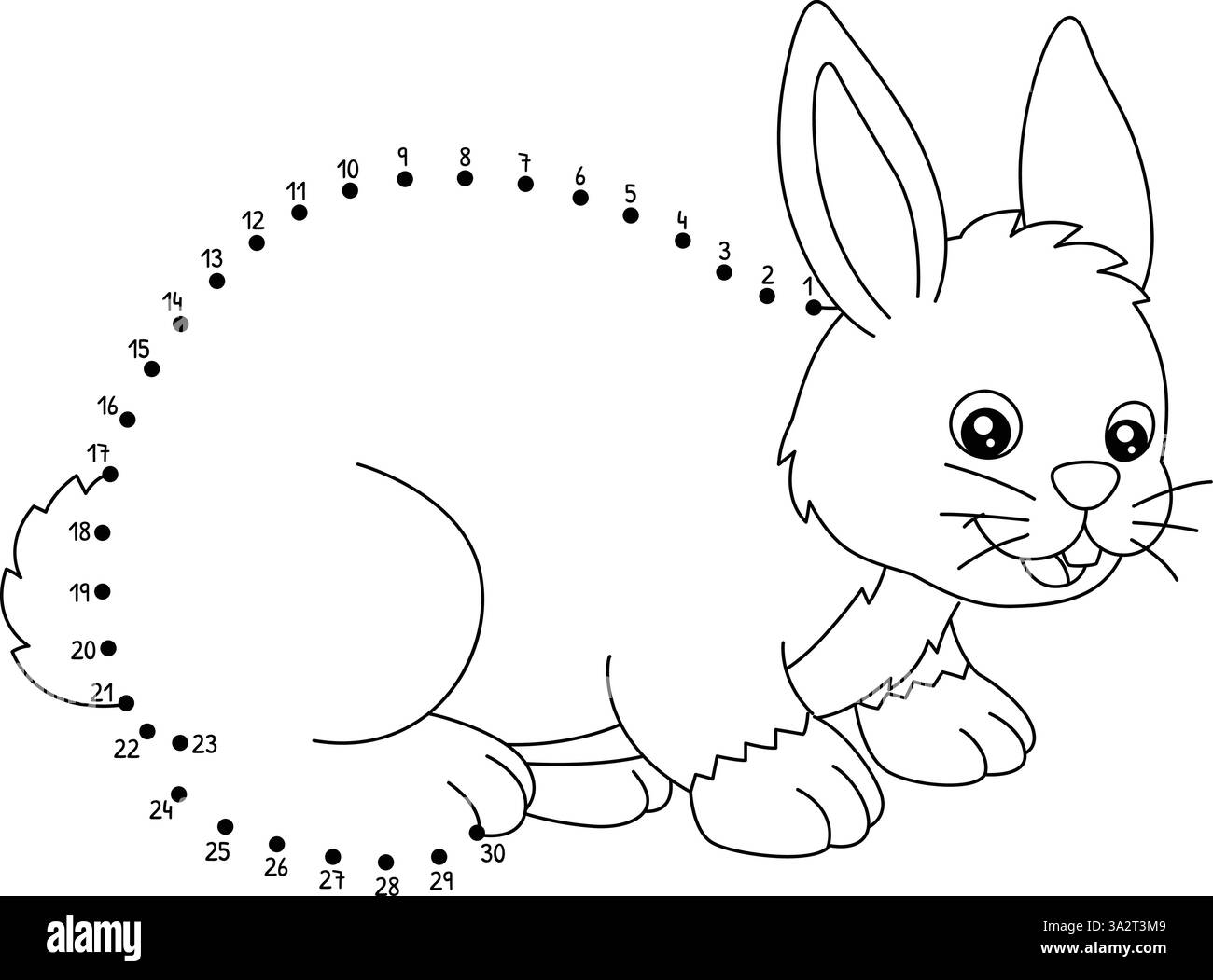 Dot to Dot Rabbit Farm Animal Isolated Coloring Stock Vector Image & Art - Alamy