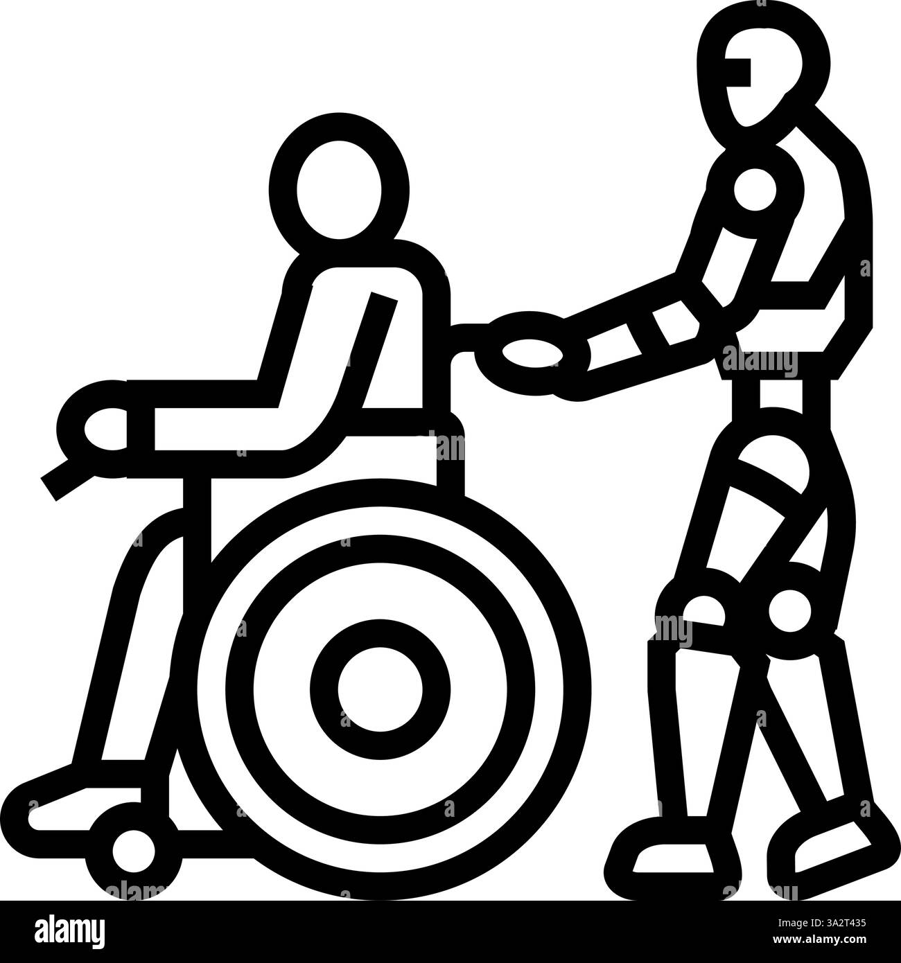 robot caregiver social robotics line icon vector illustration Stock ...