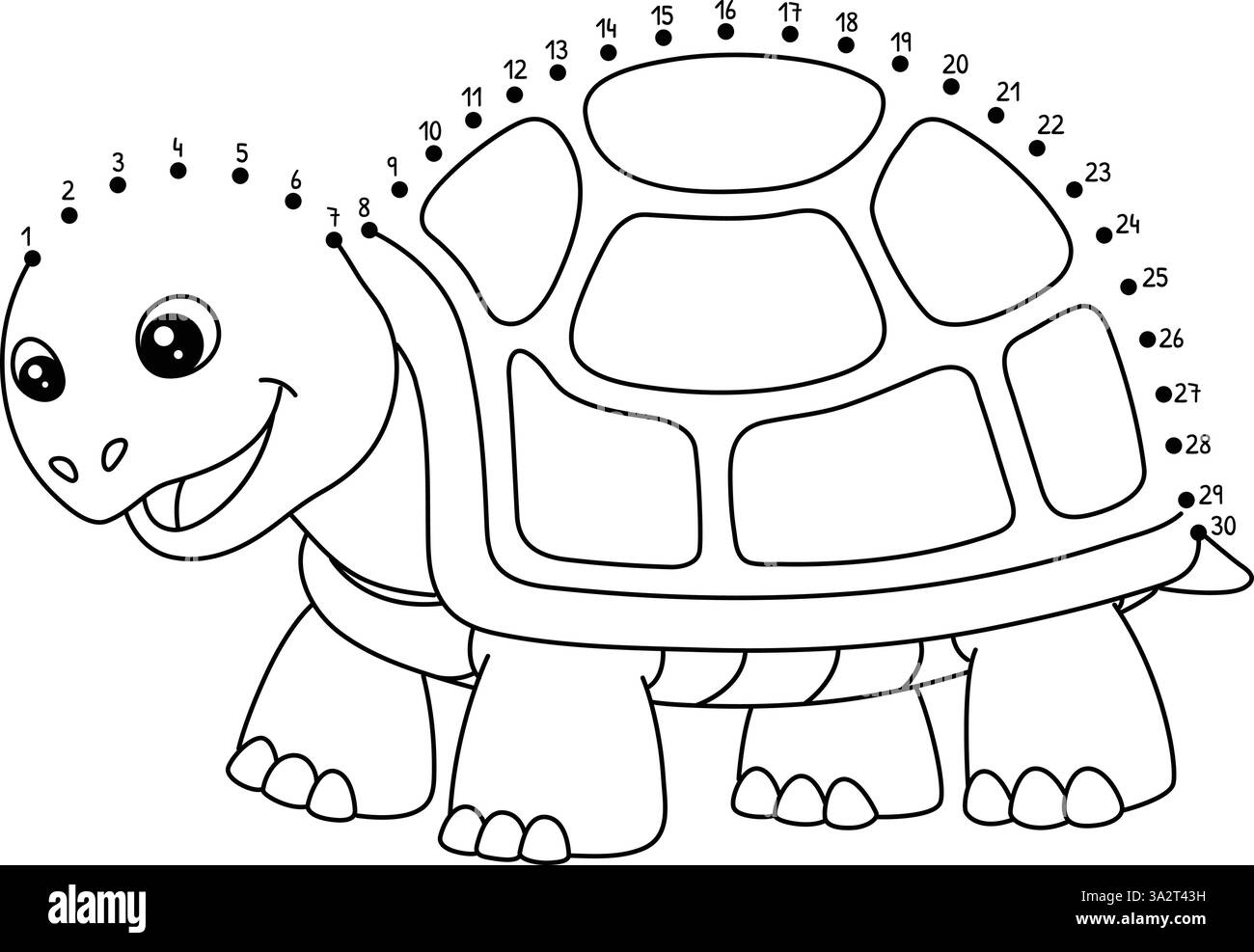 Dot to Dot Turtle Animal Isolated Coloring Page Stock Vector Image ...