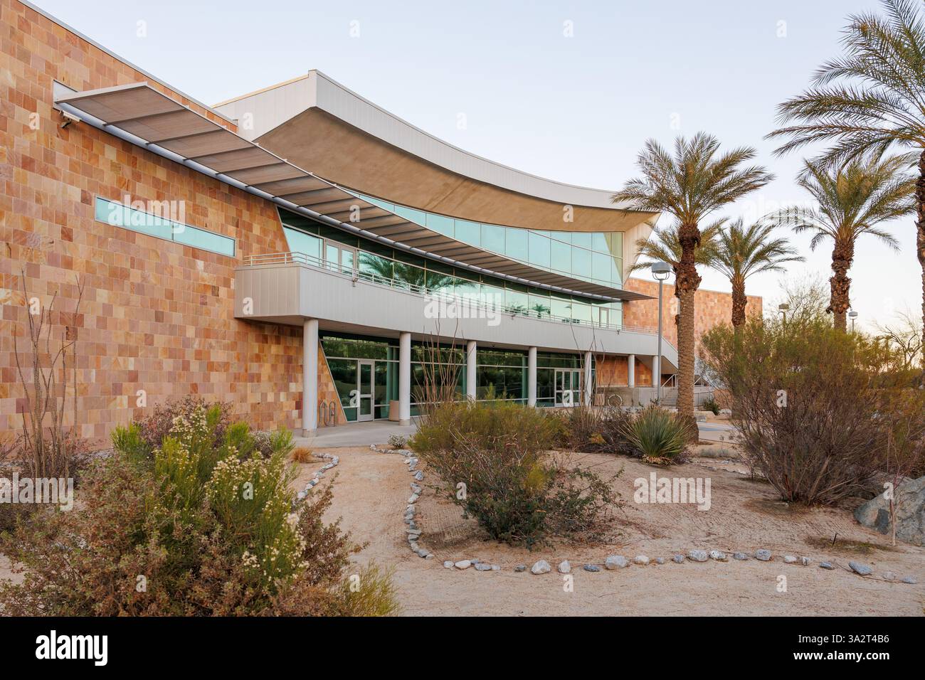University of California, Riverside UCR Palm Desert Center at dusk with ...
