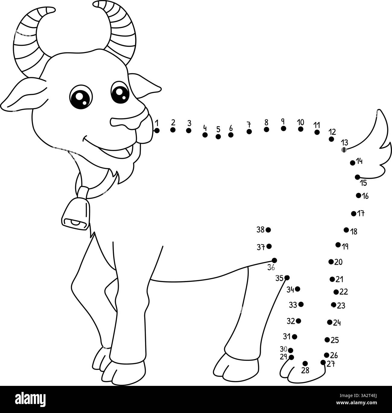 Dot to Dot Goat Farm Animal Isolated Coloring Page Stock Vector Image & Art - Alamy