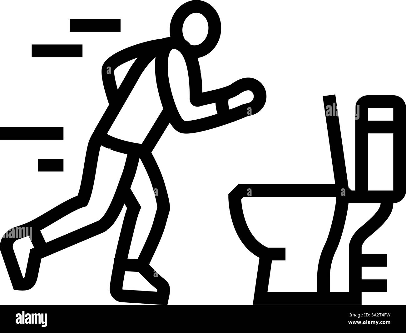 running toilet diarrhea line icon vector illustration Stock Vector ...