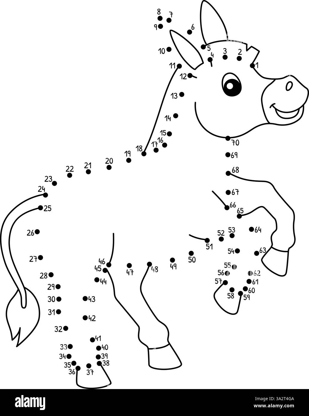Dot to Dot Donkey Farm Animal Isolated Coloring Stock Vector Image & Art - Alamy