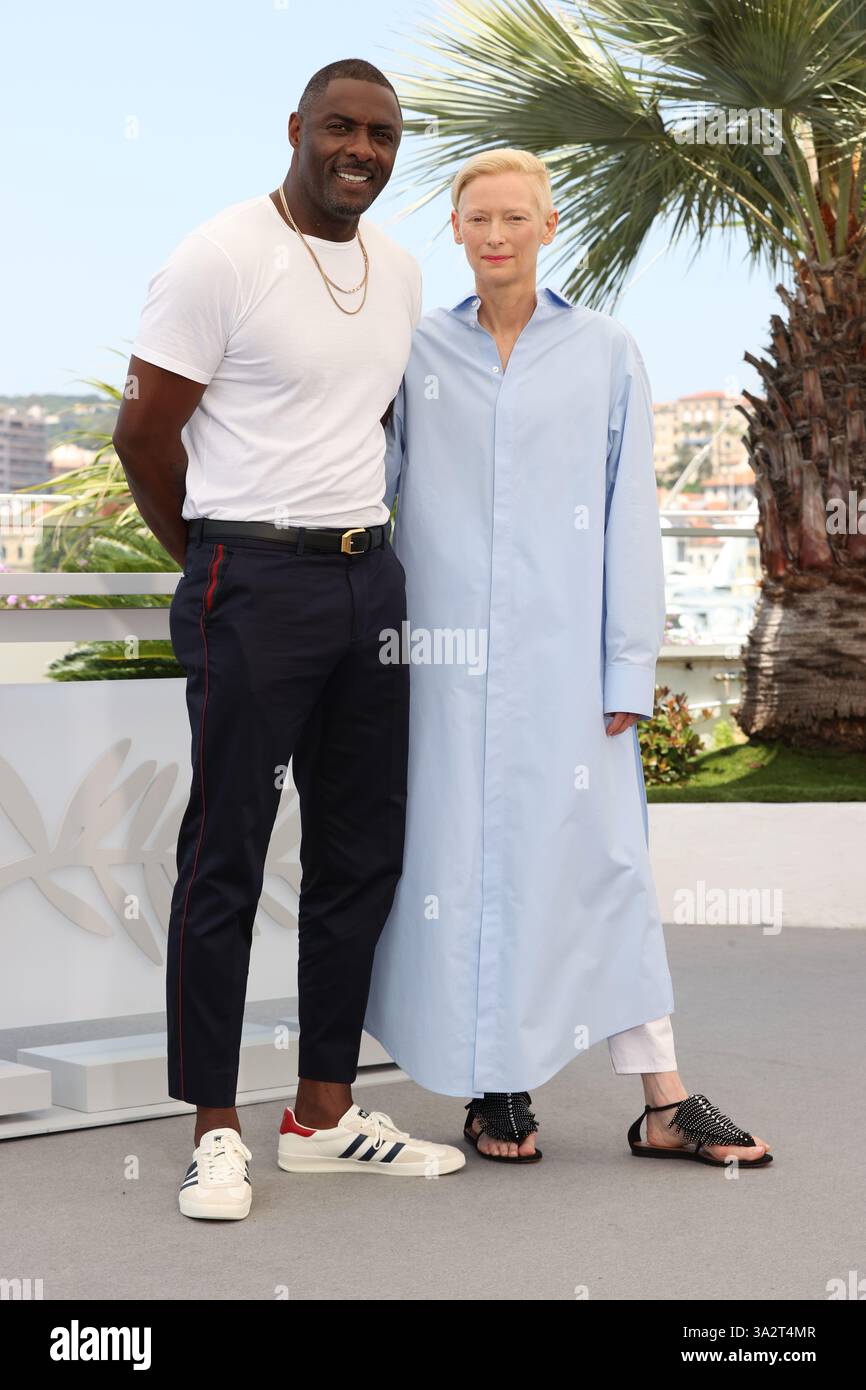 CANNES, FRANCE - MAY 21: British actor Idris Elba and Tilda Swinton ...