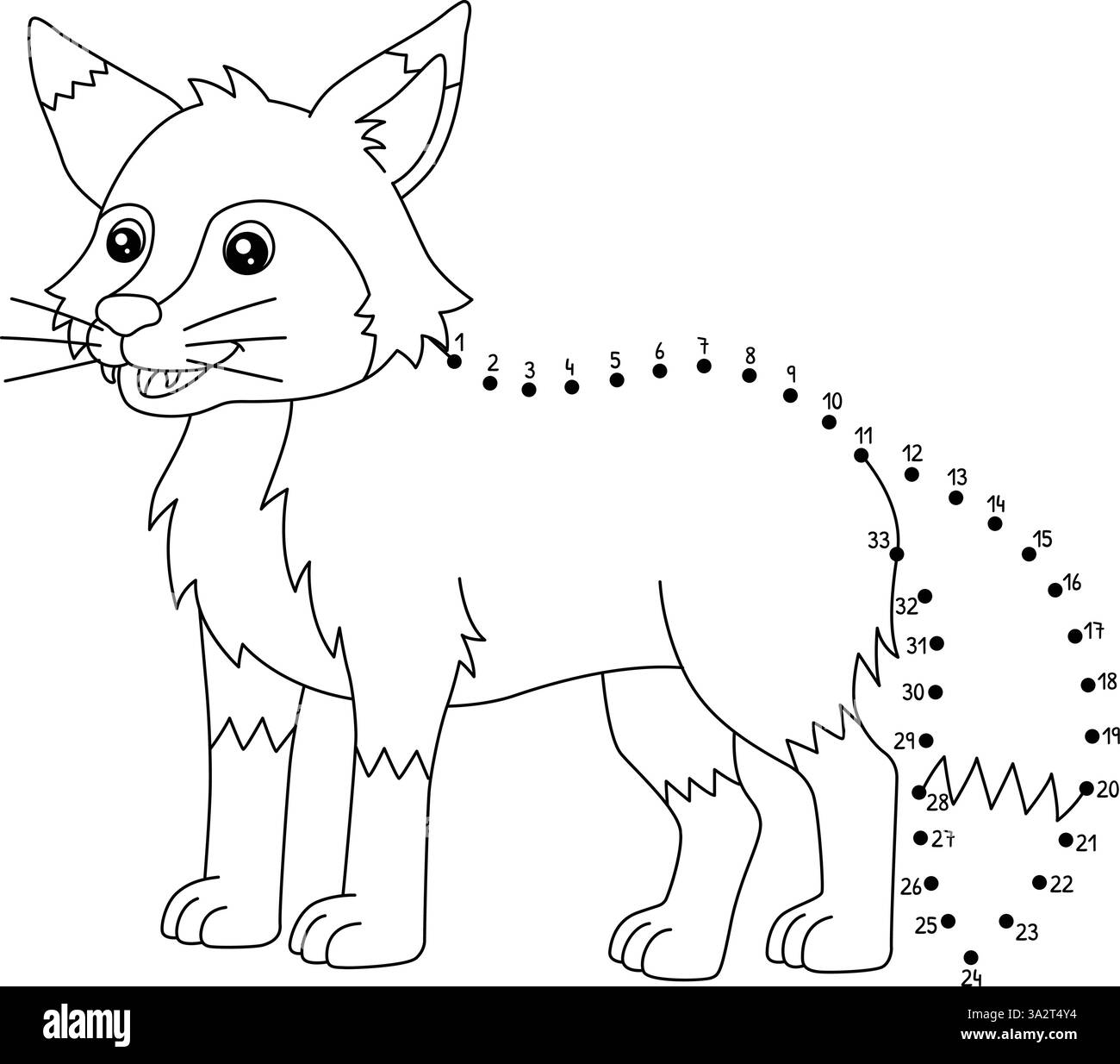 Dot to Dot Fox Farm Animal Isolated Coloring Page Stock Vector Image ...