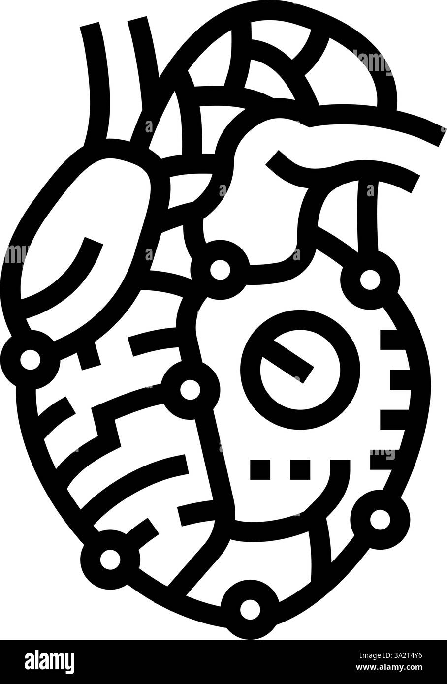 robot heart social robotics line icon vector illustration Stock Vector ...
