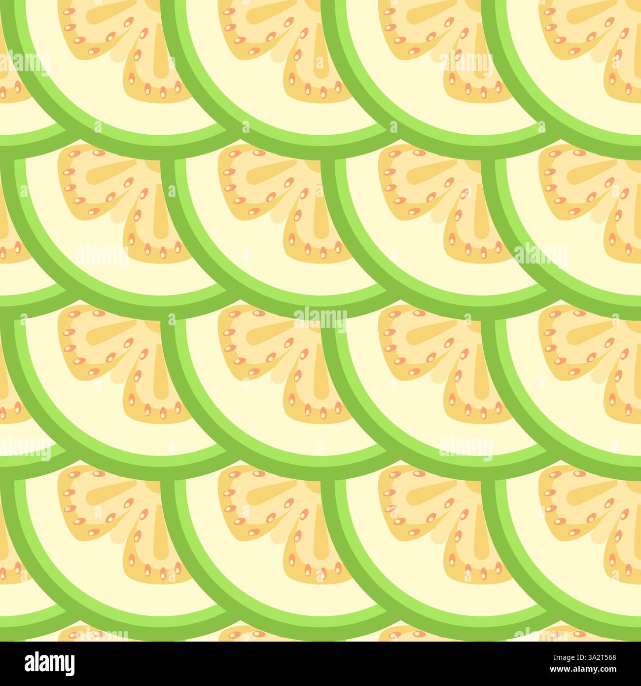 Tropical guava sliced seamless botanical pattern vector illustration ...